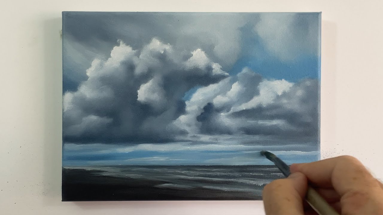 How To Paint Storm Clouds Time Lapse Oil Painting Tutorial Youtube