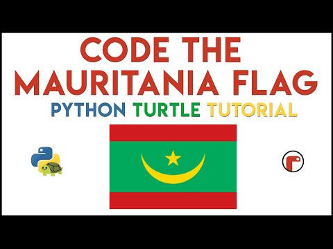 Python Turtle Code The Mauritania Flag Tutorial Youtube