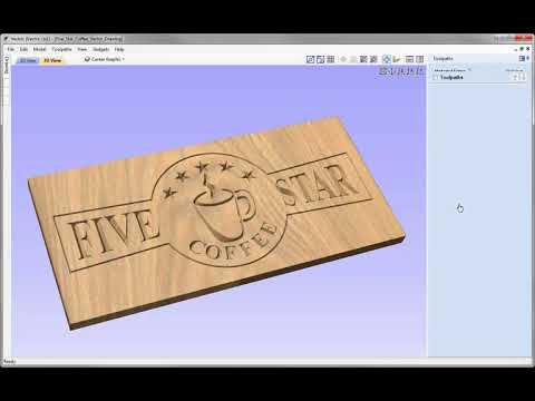 Five Star Coffee Sign 2 5d Toolpaths V9 Youtube