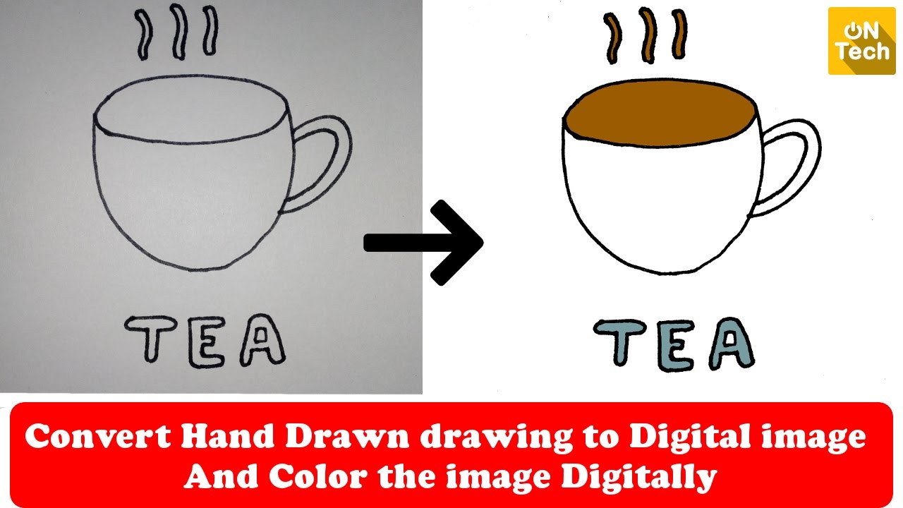 How To Convert Hand Drawn Drawing To Digital Image Youtube