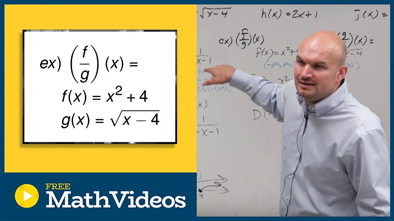 Divide Two Functions Then Determine The Domain Youtube