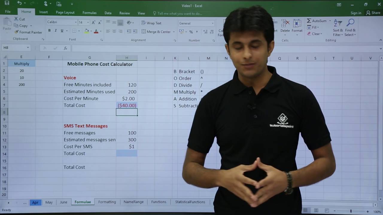Ms Excel Basic Formulas Youtube