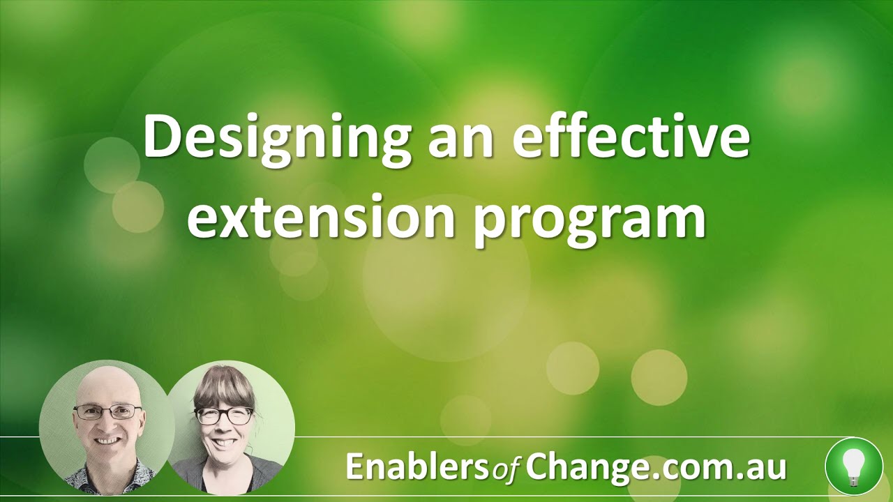 Designing An Effective Extension Program Youtube