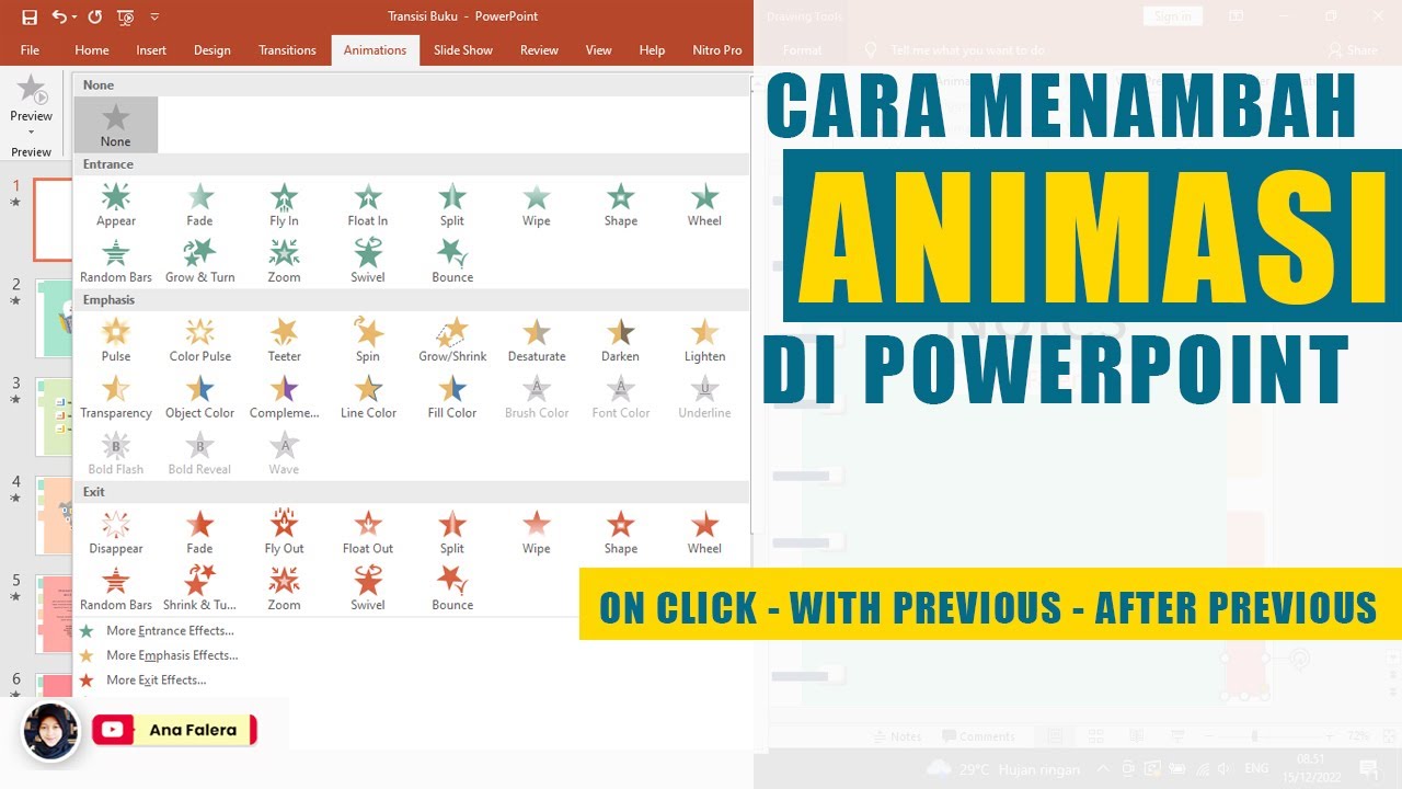 Cara Menambahkan Animasi Di Powerpoint Youtube