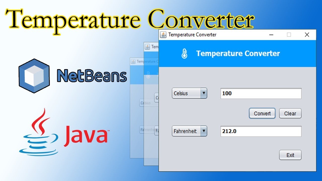 Java Swing Temperature Converter Netbeans Ide Youtube