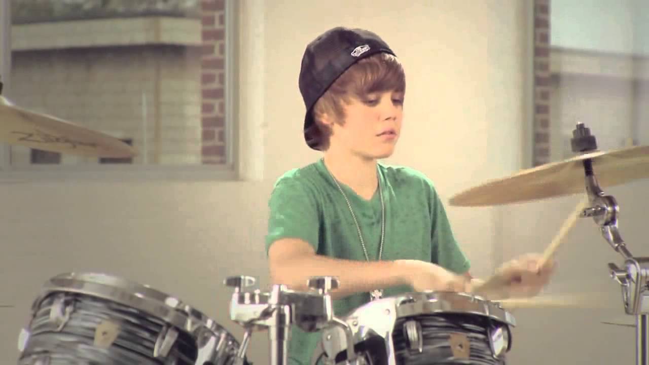Justin Bieber As A Child Playing Drums
