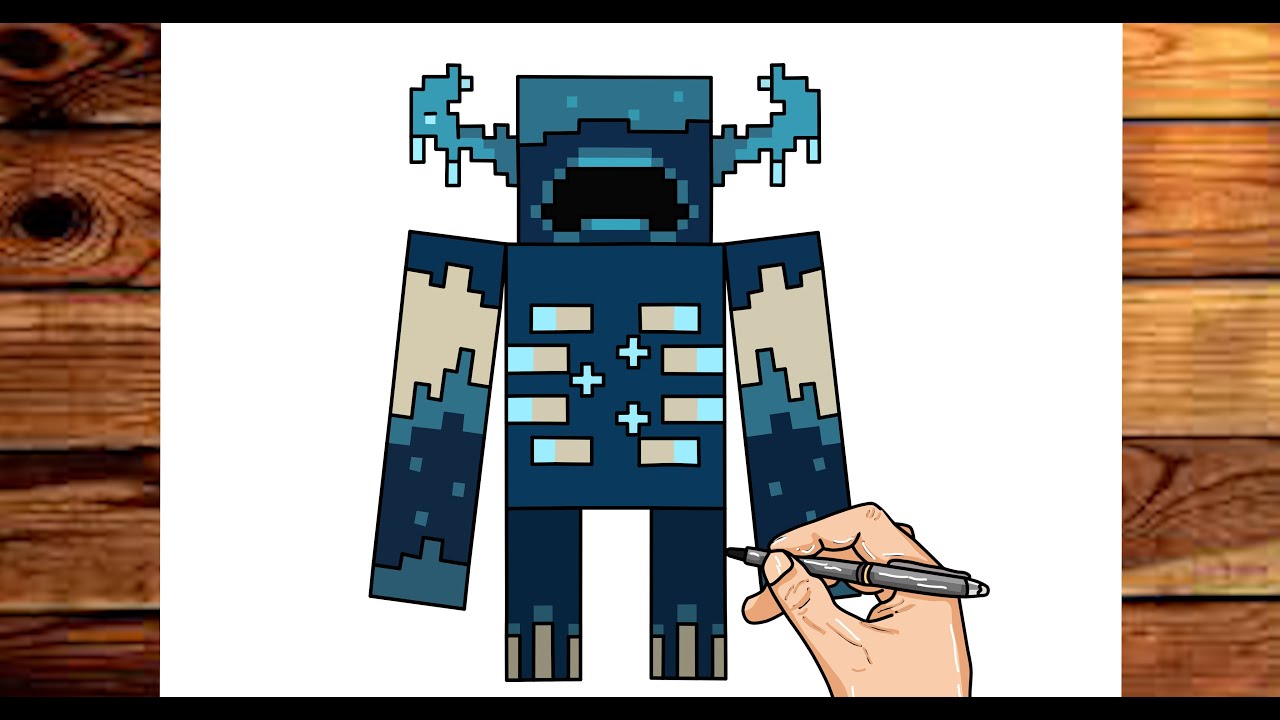 How To Draw Warden Minecraft Youtube