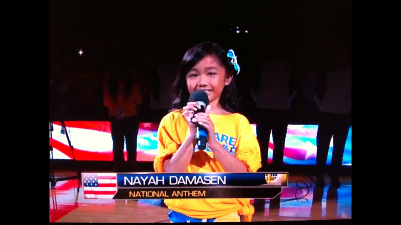 Nayah Damasen 8 Years Old Singing Anthem For Warriors First Home
