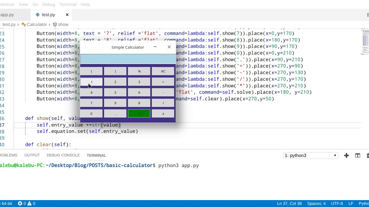 Python Gui Calculator Youtube