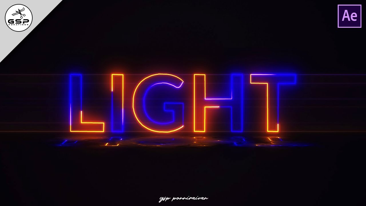Neon Text Animation After Effects Tutorial No Plugins Gsp