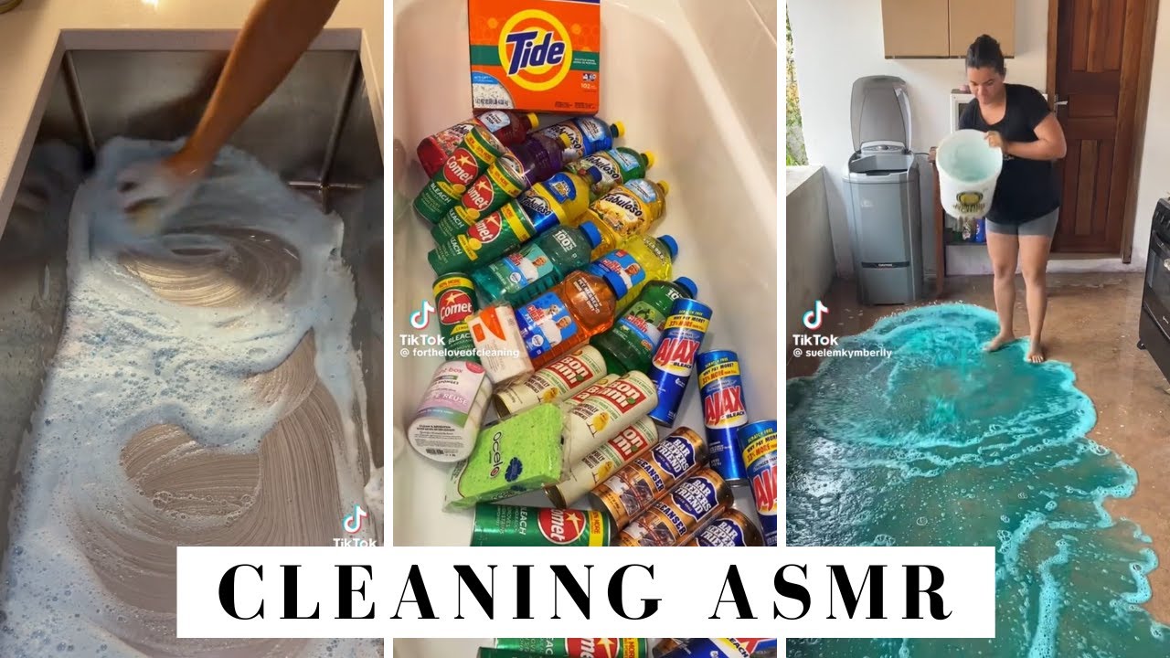 Asmr Cleaning Sounds Satisfying Tiktok Compilation For Ultimate