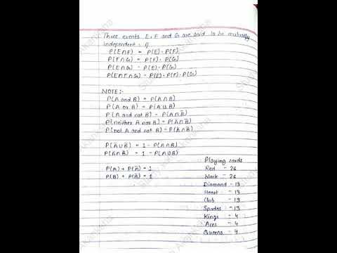 Class 12 Maths Probability Short Notes Pdf Link In Description