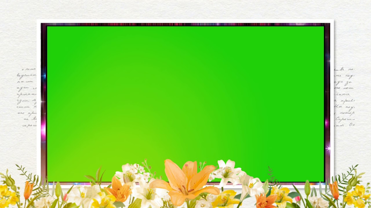 Green Screen Flower Effect Border Frame For Video And Free Youtube