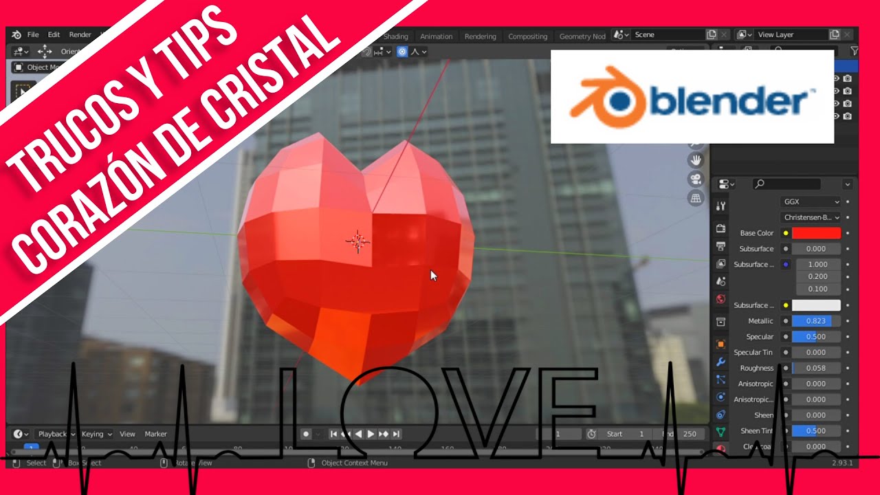 Como Hacer El Modelado De Un Corazón De Cristal En Blender Youtube