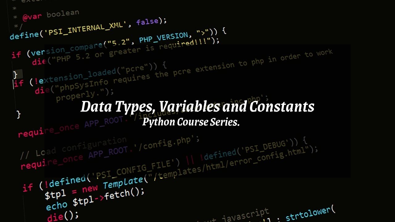 L 3 Python Data Types Variables Python Course Series Youtube