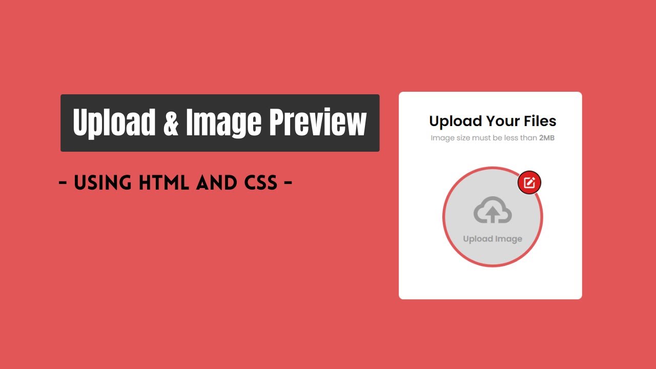 File Upload And Image Preview Simple Project Javascript Youtube