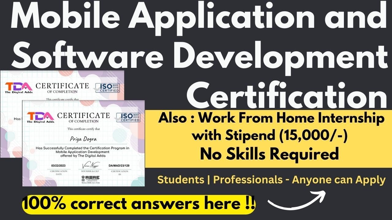 2 Free Certifications Mobile Application And Software Development
