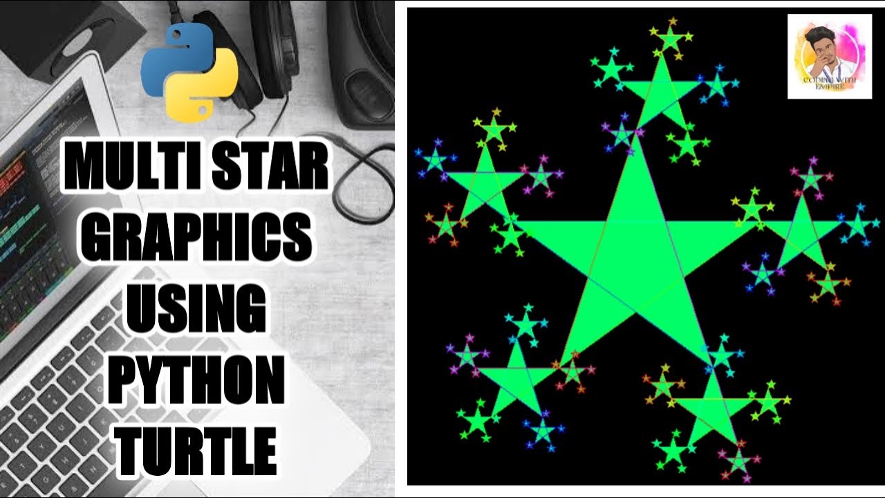 Multi Stars Graphics Using Python Turtle Multi Stars Python Turtle