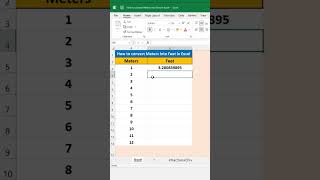 How To Convert Feet To Meters In Excel Excel Shorts Rachana Chiv Mp3 ...