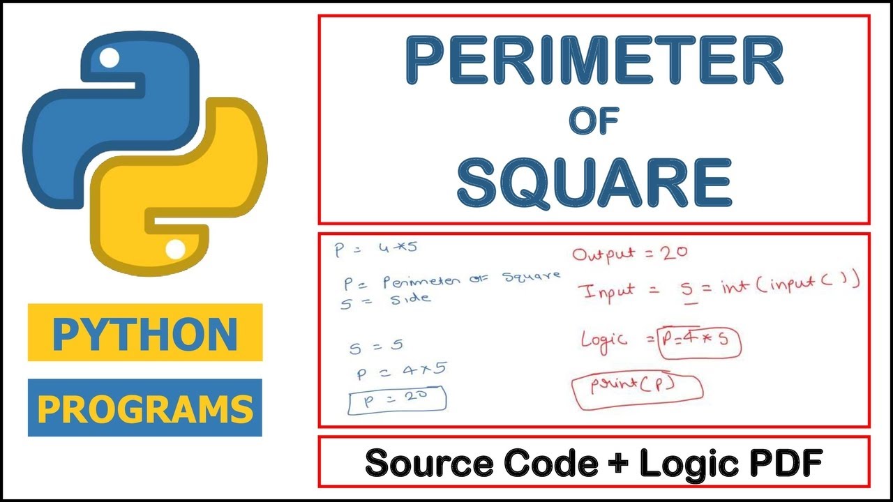 Python Program To Find Perimeter Of Square Youtube
