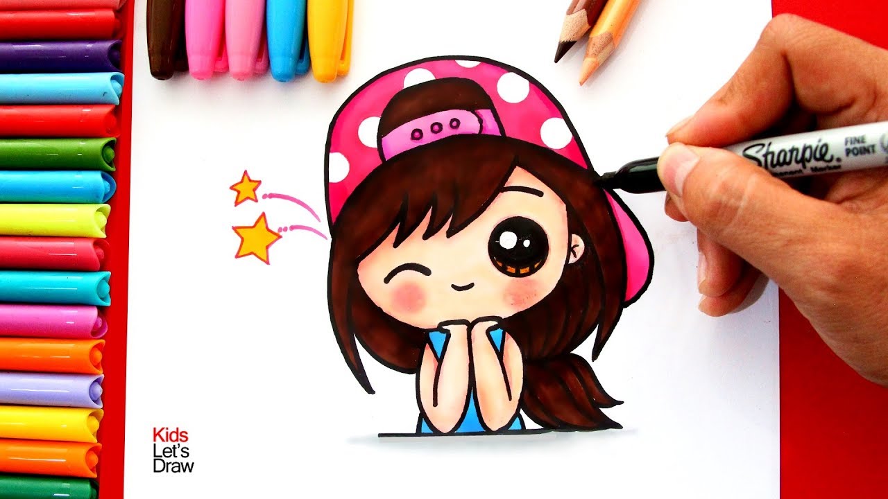 Dibujar Muñecas Kawaii Aprende A Dibujar Una Chica Kawaii Con Gorra