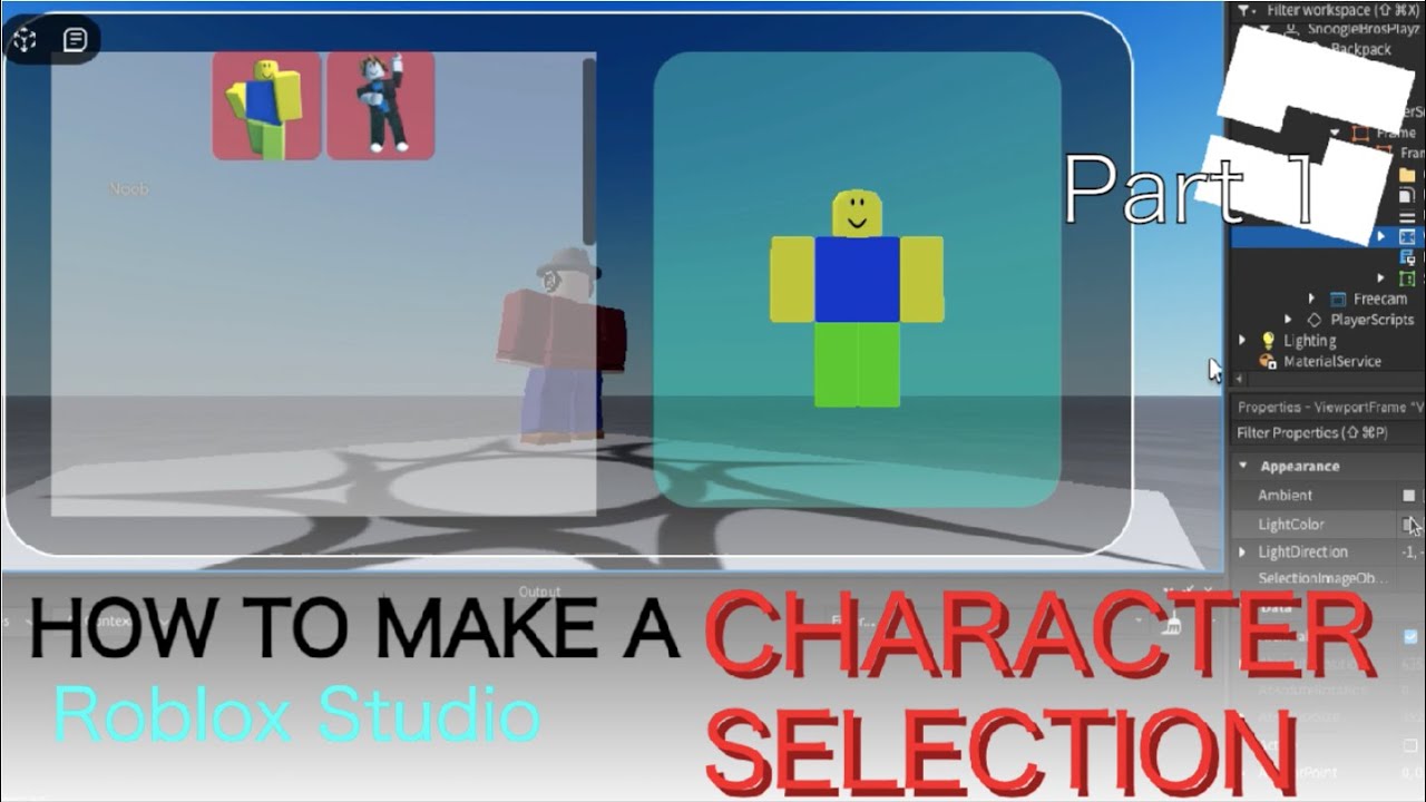 How To Make A Character Selection In Roblox Studio Part 1 The Ui