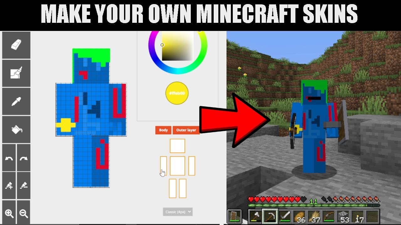 How To Design Your Own Minecraft Skins Tutorial 4you Latest 2023