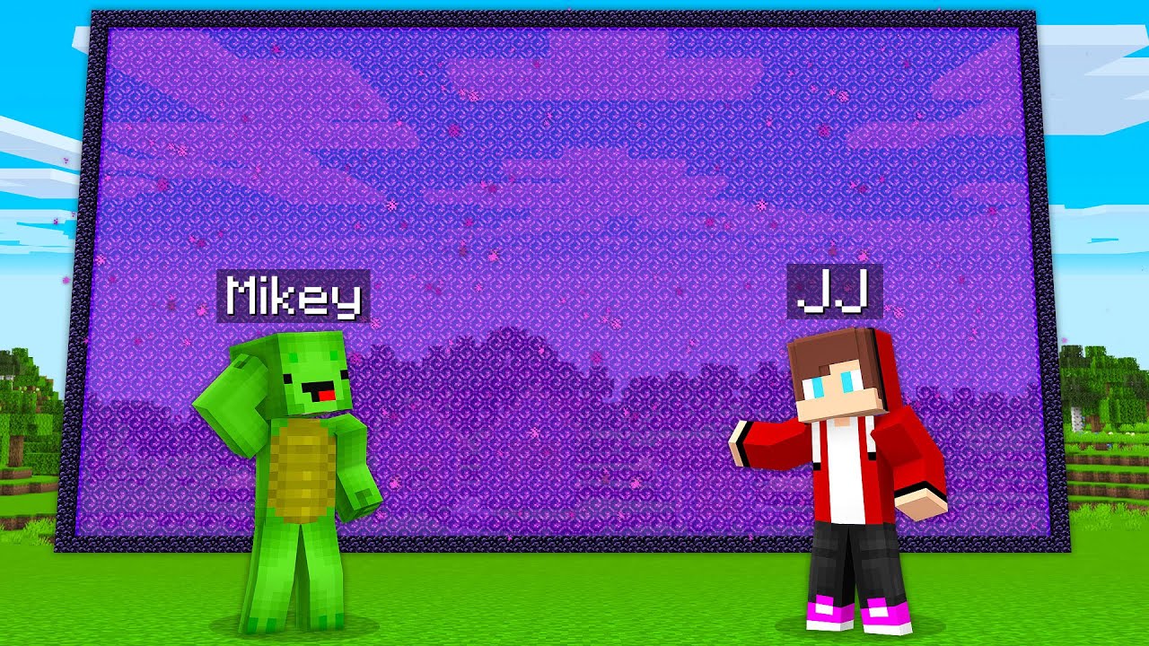 Mikey And Jj Found The Biggest Portal In Minecraft Maizen Youtube