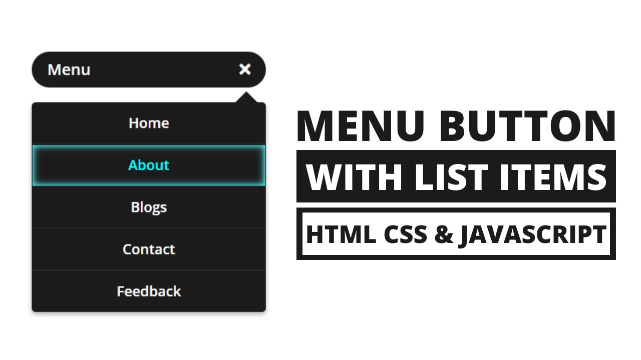 Animated Sliding Menu Items On Click With Html Css Javascript Youtube