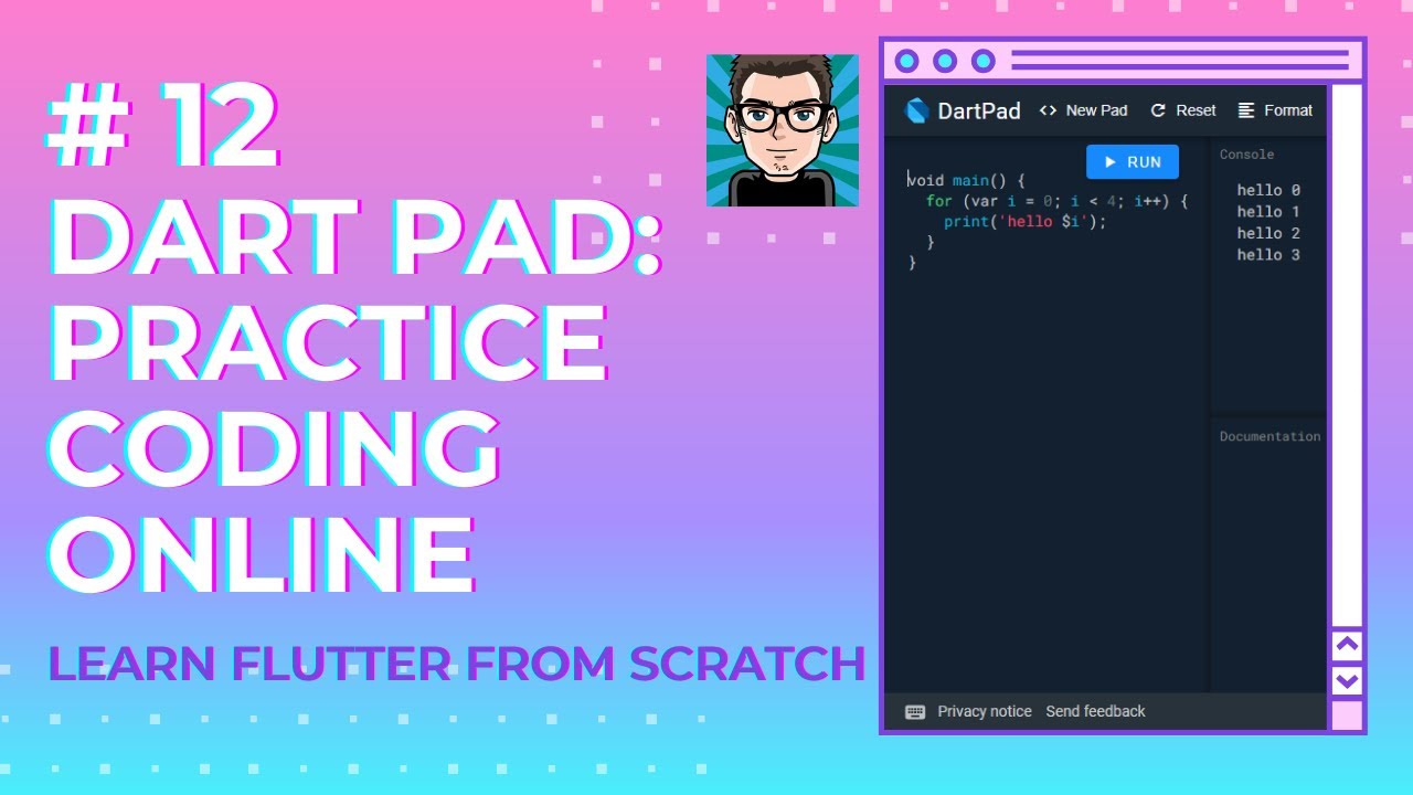 Dart Pad Practice Coding Online Easy Flutter Tutorial Series For
