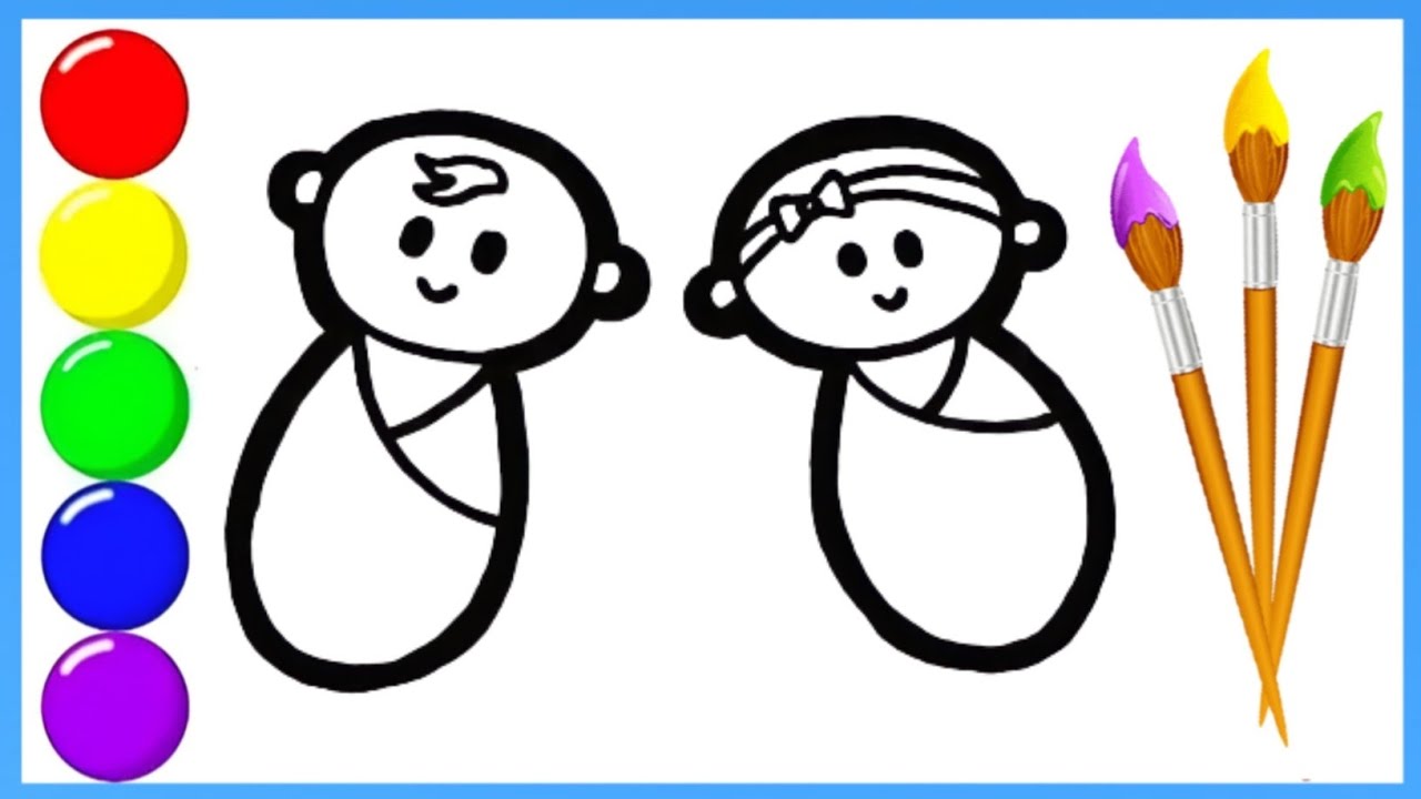 How To Draw Babies Painting And Coloring For Kids Toddlers