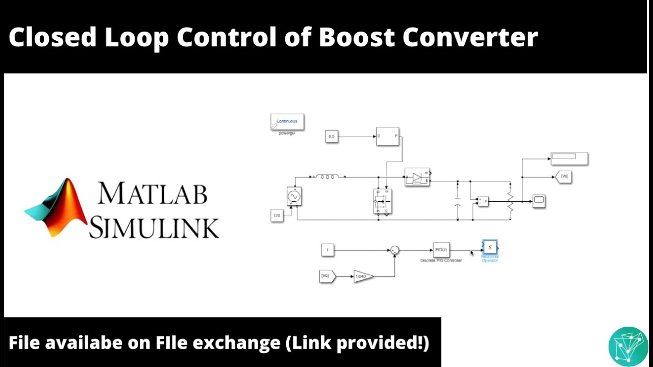 Closed Loop Control Of Boost Converter Simulation In Matlab Simulink