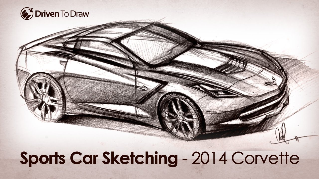 2014 Corvette C7 Stingray Designer Sketch Video Youtube