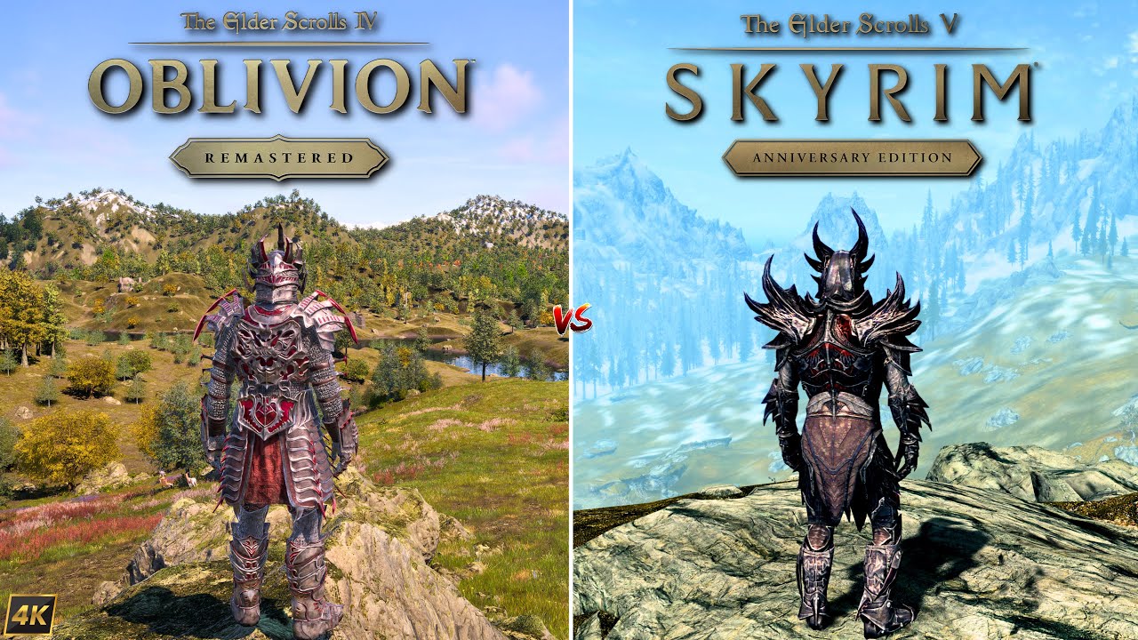The Elder Scrolls Oblivion Remastered Vs Skyrim Pc Graphics