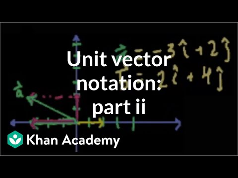 Unit Vector Notation Part 2 Two Dimensional Motion Physics Khan