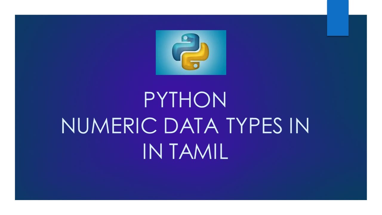 Python Numeric Datatypes In Tamil Youtube