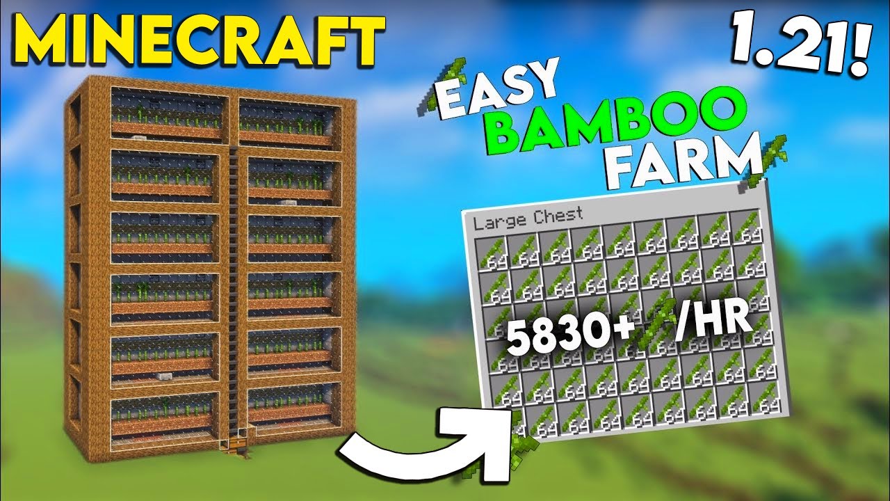 Minecraft Automatic Bamboo Farm 1 21 How To Build Automatic Bamboo