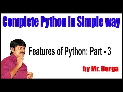 Python Tutorial Features Of Python Part 3 By Durga Sir Youtube