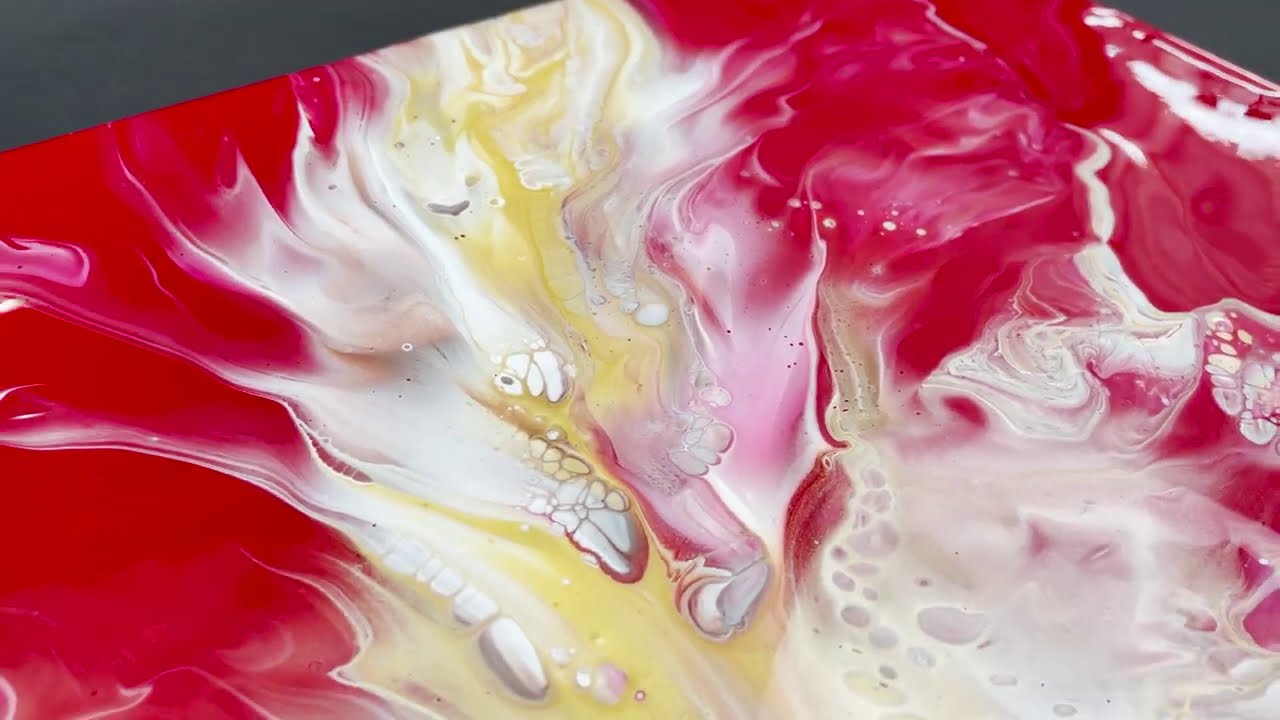 Red Dutch Pour Acrylic Pouring Technique Youtube