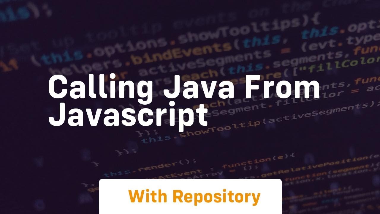Calling Java From Javascript Youtube