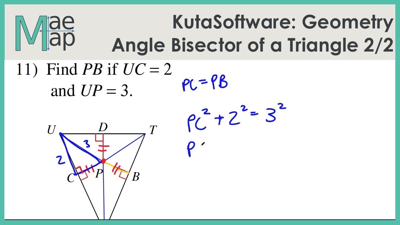 Kutasoftware Geometry Angle Bisector Of A Triangle Part 2 Youtube