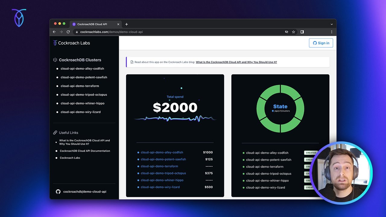 Cockroachdb Cloud Api Demonstration Youtube
