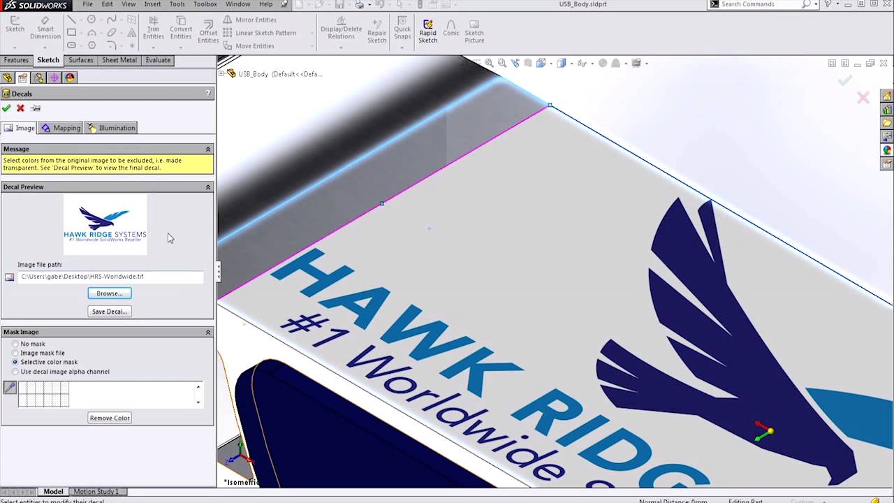 Solidworks Creating An Image Mask File For Your Decals Youtube