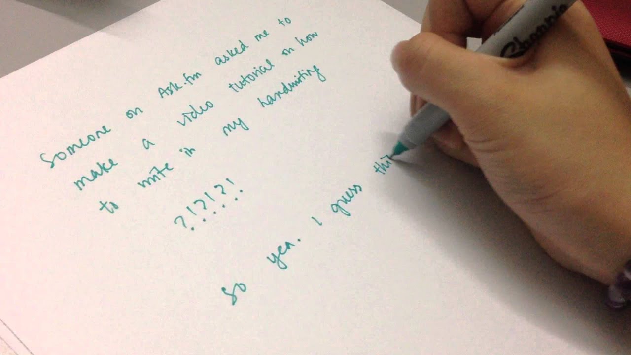 Handwriting Tutorial Youtube