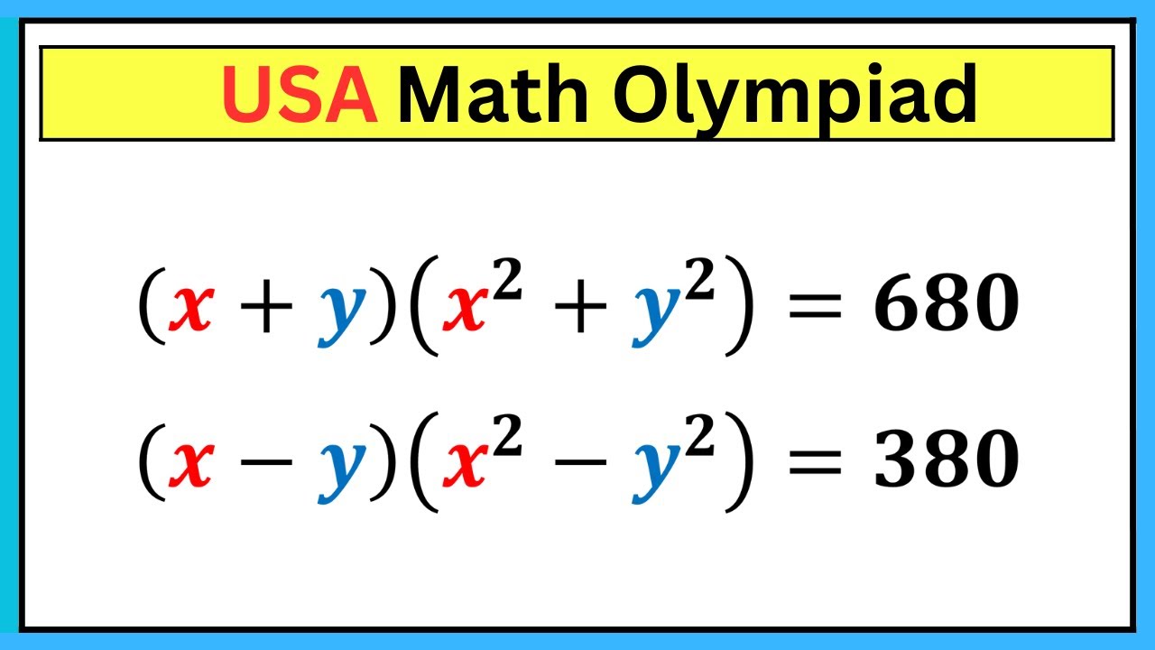 Usa Math Olympiad A Nice Algebra Problem Math Olympiad Question