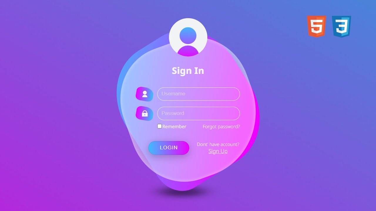 Odd Login Form Page Ui Design To Html And Css Linear Gradient