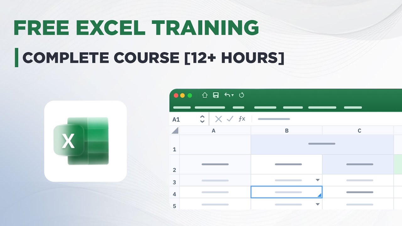 Free Excel Training Complete Course 12 Hours Youtube