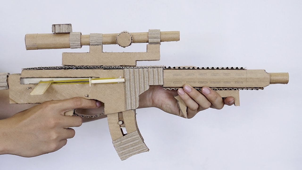 Cardboard Diy How To Make Diy Cardboard Gun Youtube