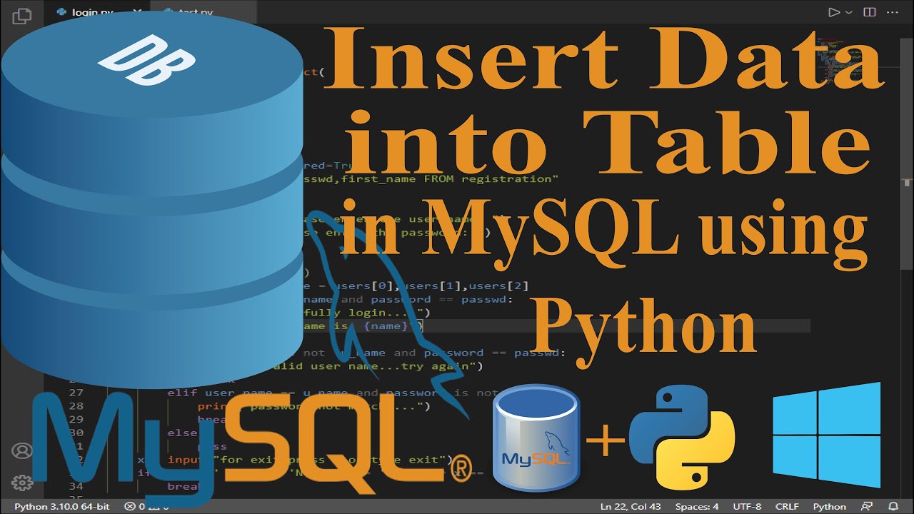 How To Insert Data Into Mysql Table Using Python Tutorial 5 In Hindi