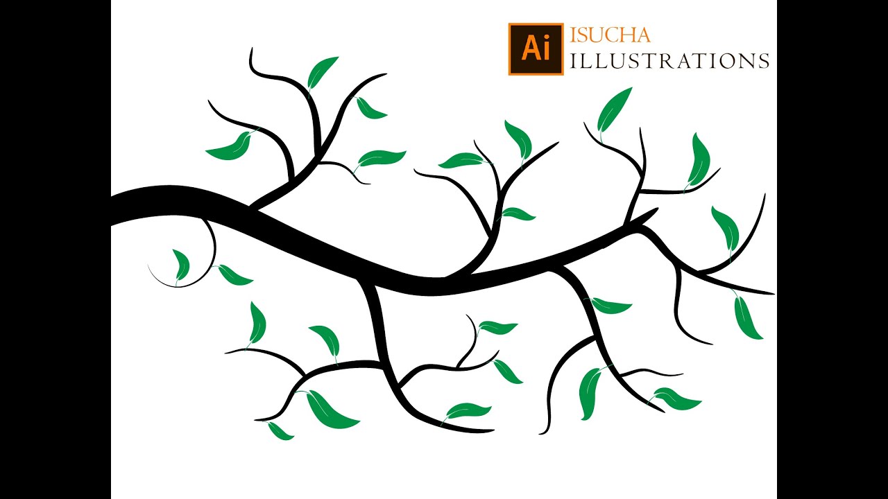 How To Create Simple Tree Branches In Adobe Illustrator Youtube